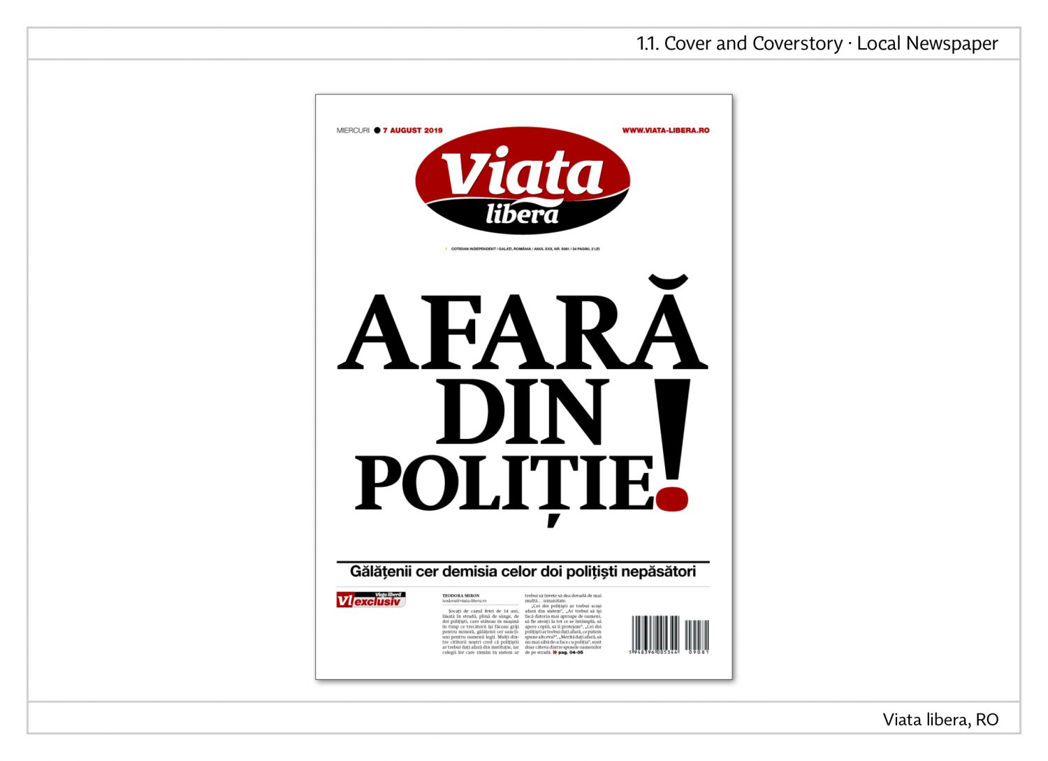 Cover und Coverstory – European Newspaper Award